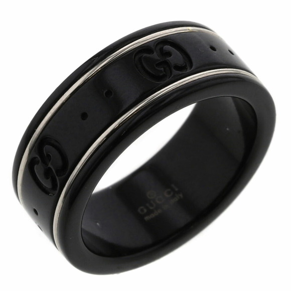 Gucci | Jewelry | Gucci Ring Icon Width Approx 7mm No Serial Black ...